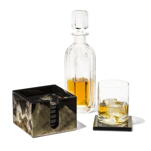 Horn Coasters W/ Horn Box Horn Coaster Set Horns Coasters Horns Coaster ...