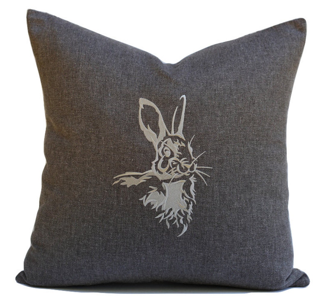 Woodland Animals Nursery Decor Rabbit Silhouette Pillow Bunny Throw ...
