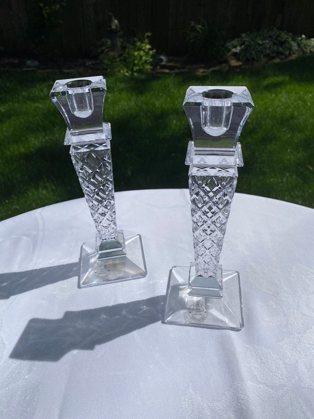 Towle, Czech Republic, Crystal Candle Holders, Set of 2 - Etsy