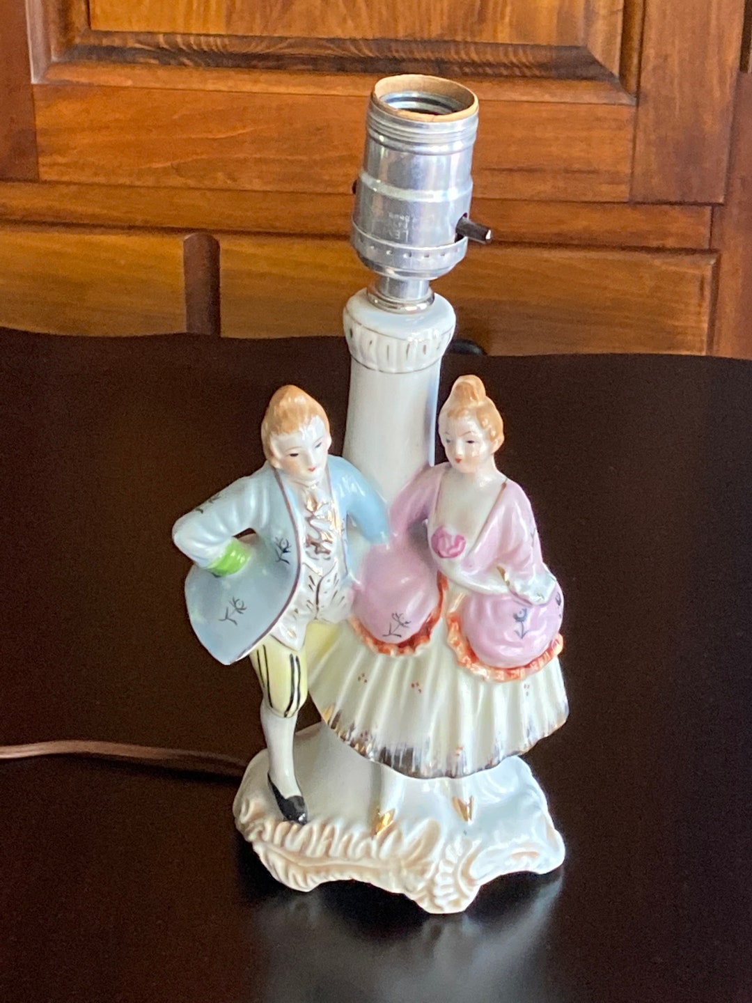 Vintage Porcelain Victorian Man and Woman Lamp - Etsy
