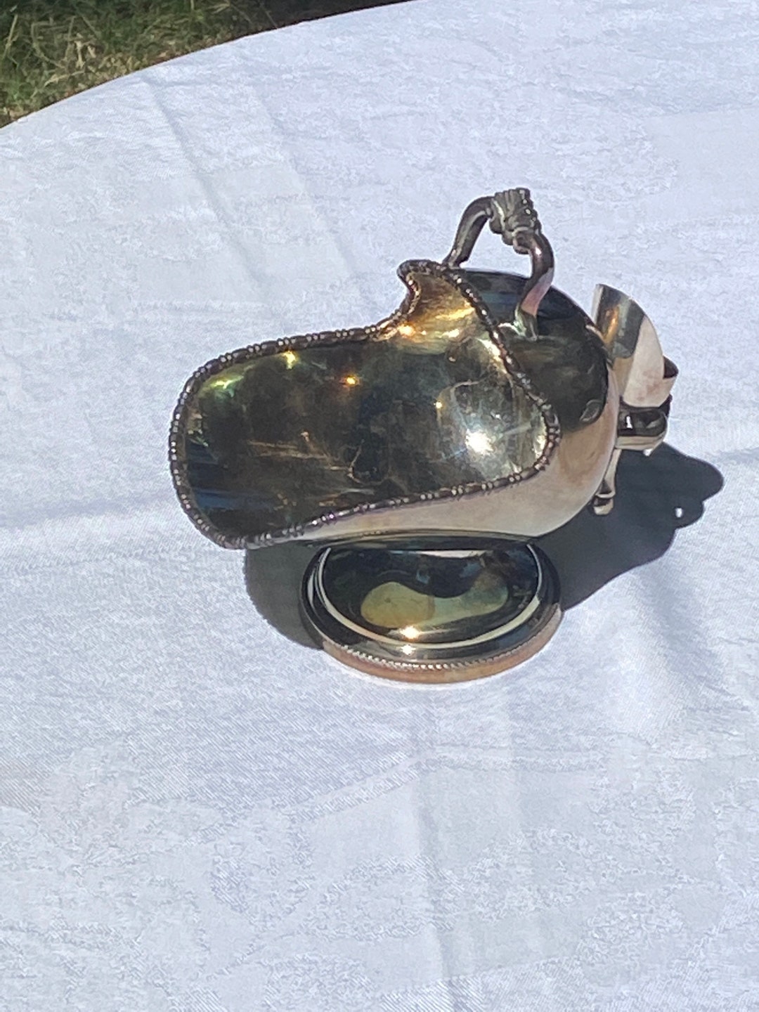 W A, Sheffield, England Silver Plate Over Copper Sugar Scuttle With ...