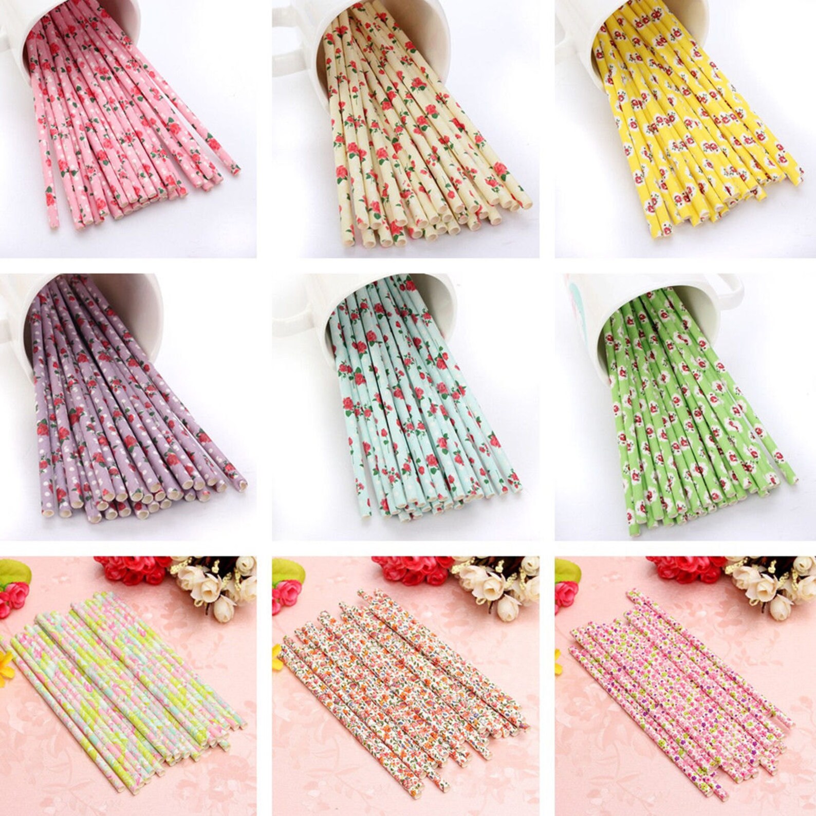 Christmas Red & White Candy Cane Print Party Straws | Etsy