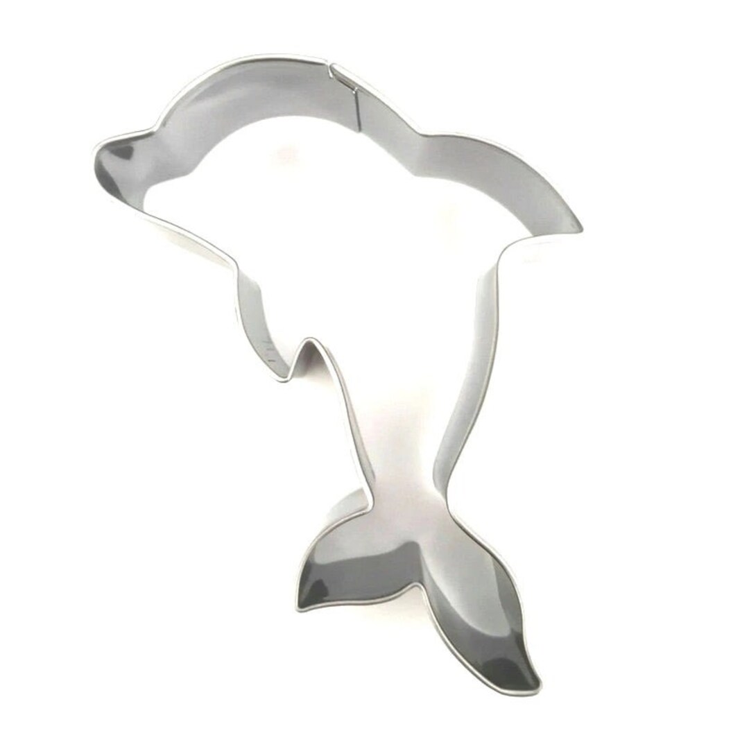 3" Dolphin Stainless Steel Cookie Cutter | for Fondant, Cookie Dough ...