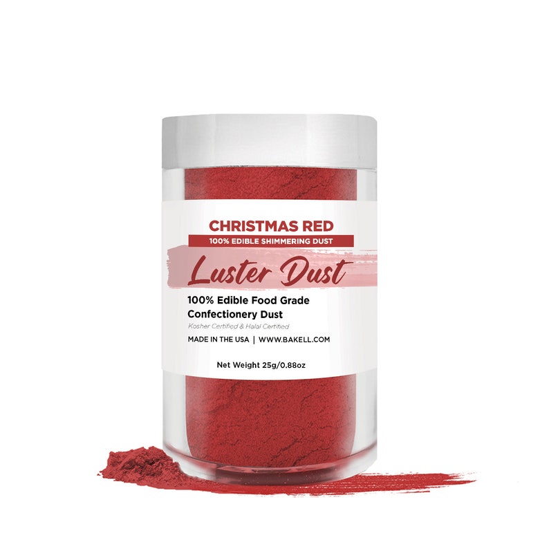 Christmas Red Luster Dust and Paint Jars (4g & 25g Sizes) Edible ...