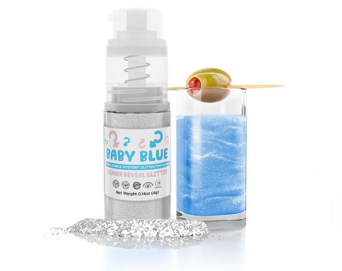 Gender Reveal Glitter Dust™ Drink Pearl Luster Magically Reveal Color ...