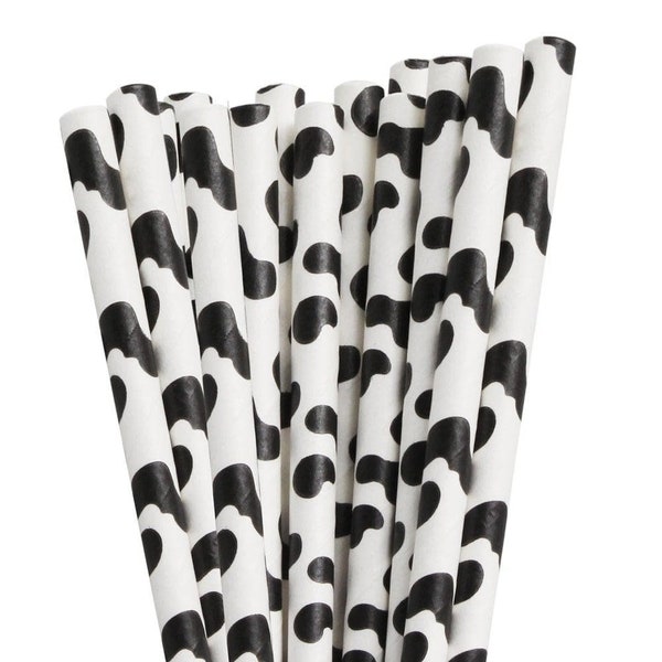 Cow Print Straws - Etsy