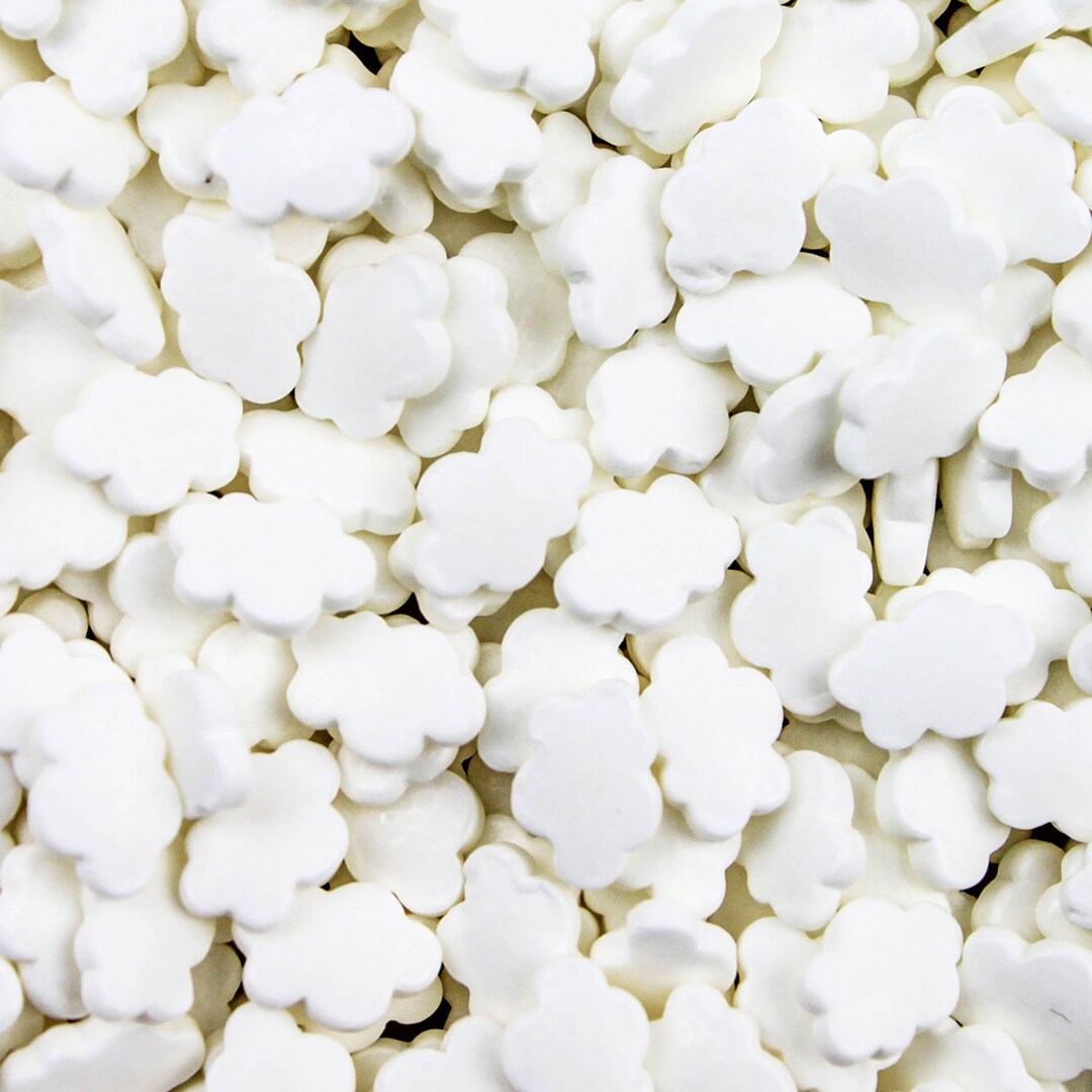 White Cloud Shaped Sprinkles (1/2 Cup and 1lb Sizes) for Cake ...