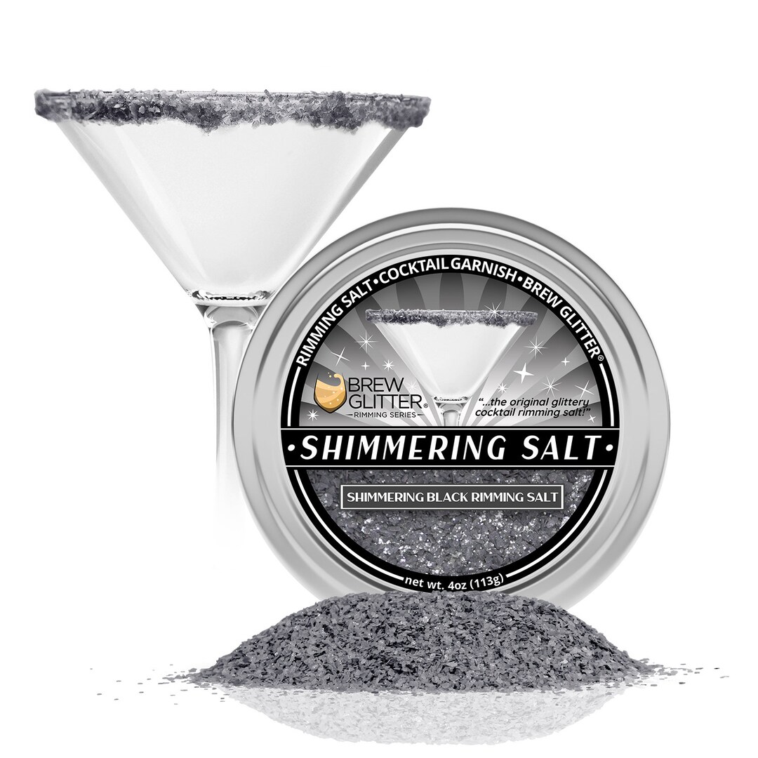Pitch-black Shimmering Drink Rimming Salt (4oz & 1lb Sizes) Edible ...