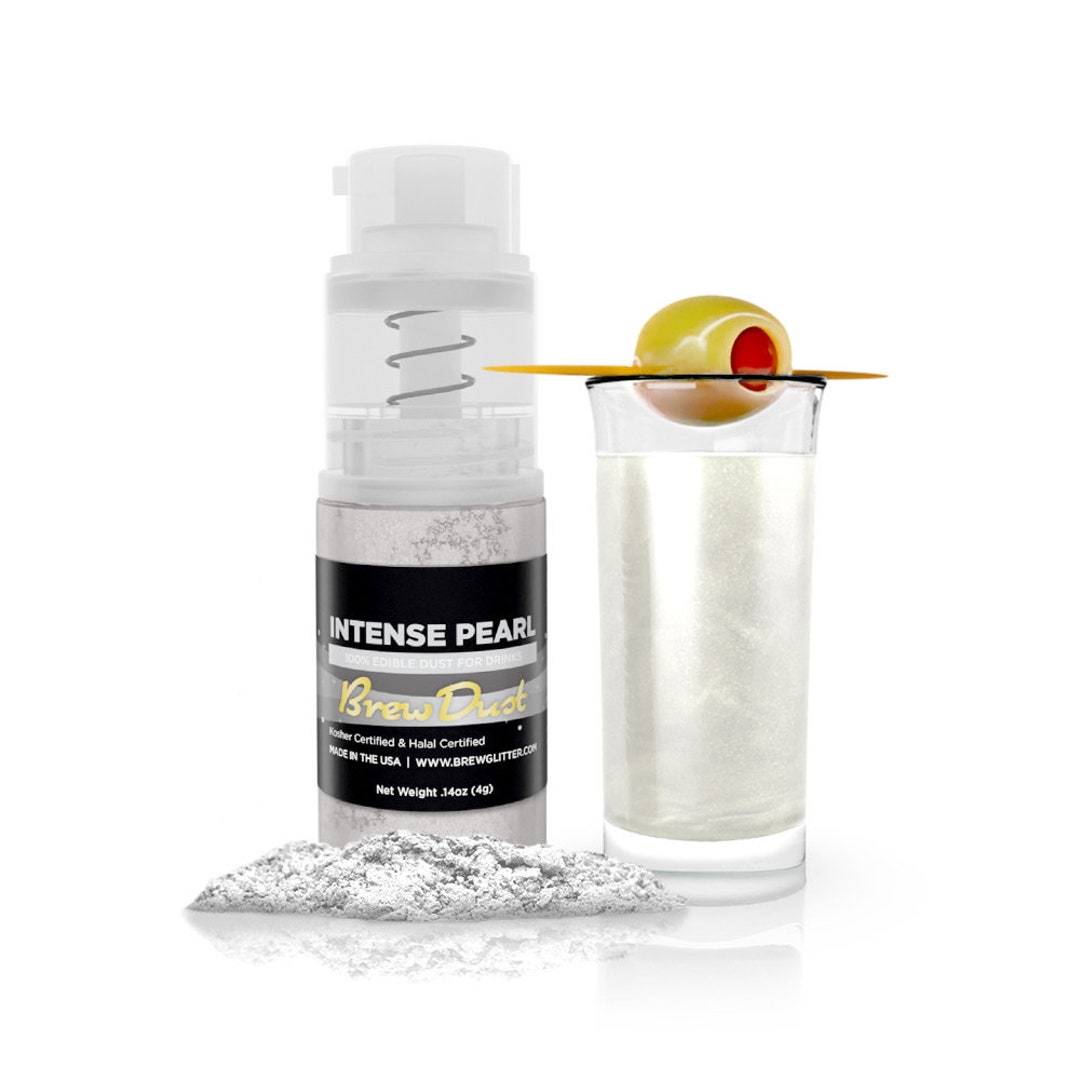 Intense Pearl White Brew Dust Spray Pump (4 Gram) Edible Drink Dust for ...