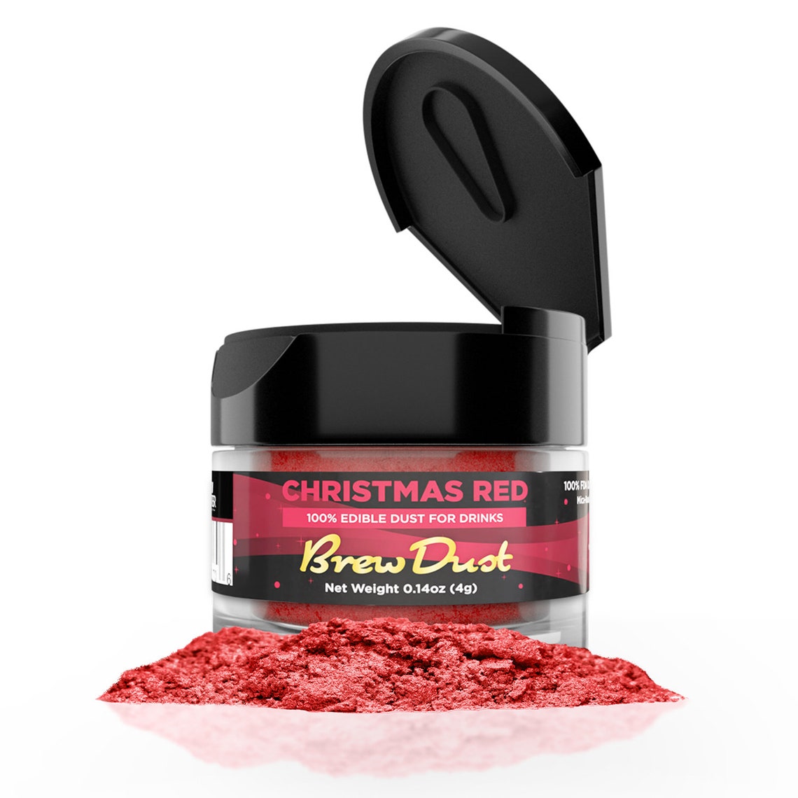 Christmas Red Brew Dust Jars (4g and 25g Sizes) Edible Drink Dust for ...