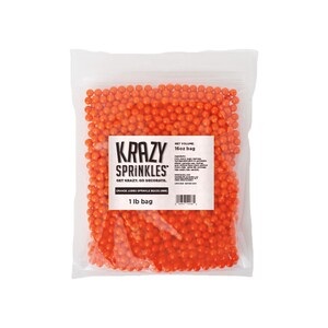 Orange Edible 8mm Beads Sprinkles (1/2 Cup and 1lb Sizes) Candy Decor ...
