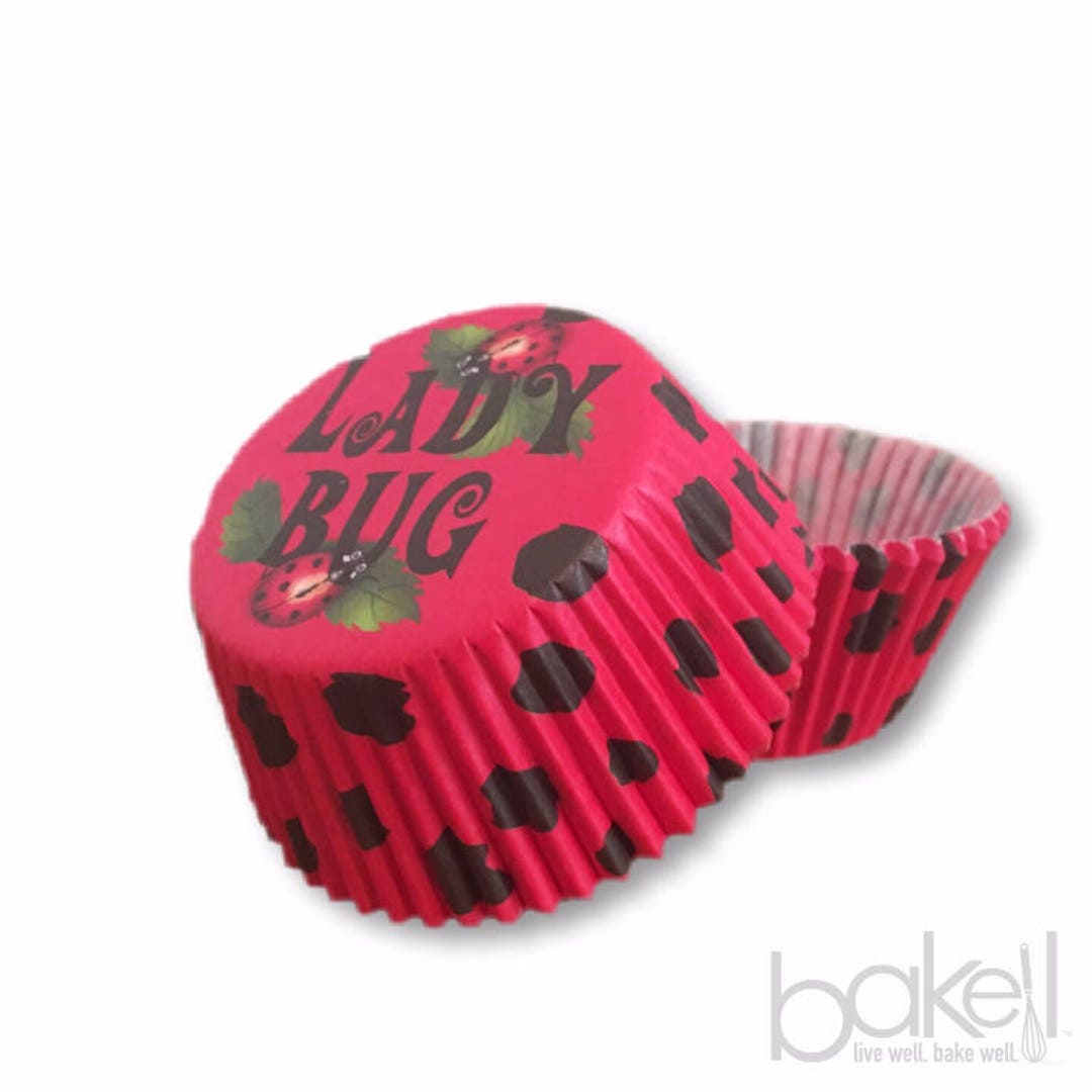 Lady Bug Red & Black Polka Dot Cupcake Liners (25pcs Standard Size ...