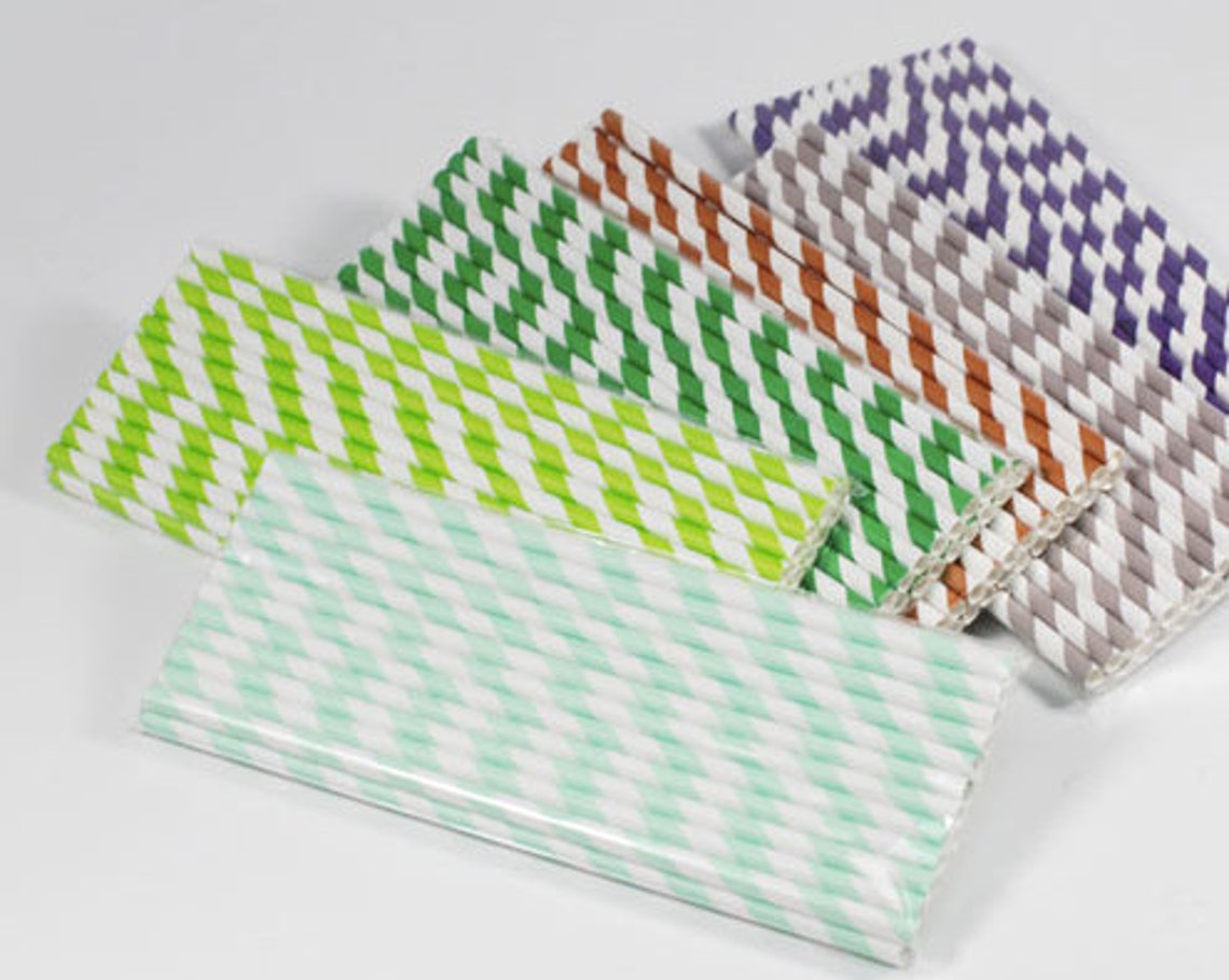 Christmas Red & White Candy Cane Print Party Straws | Etsy