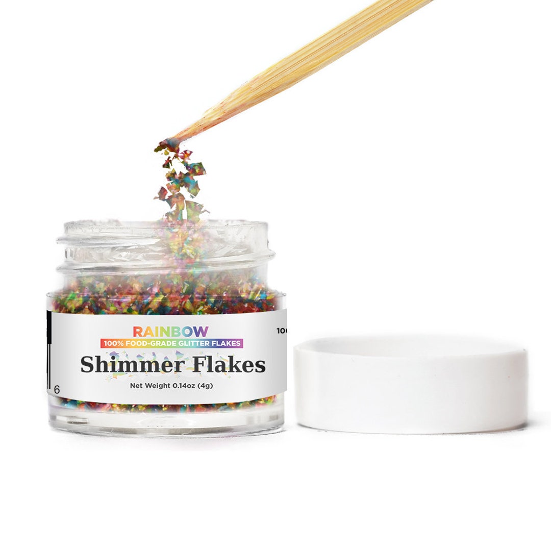 Rainbow Edible Shimmer Flakes (4g and 25g Sizes) Glitter Flakes for ...