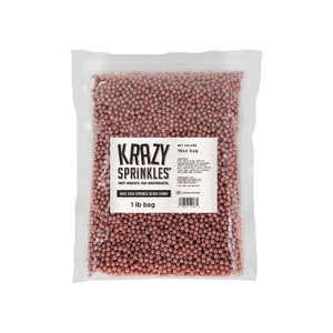 Rose Gold Edible 4mm Beads Sprinkles (1/2 Cup and 1lb Sizes) Candy ...