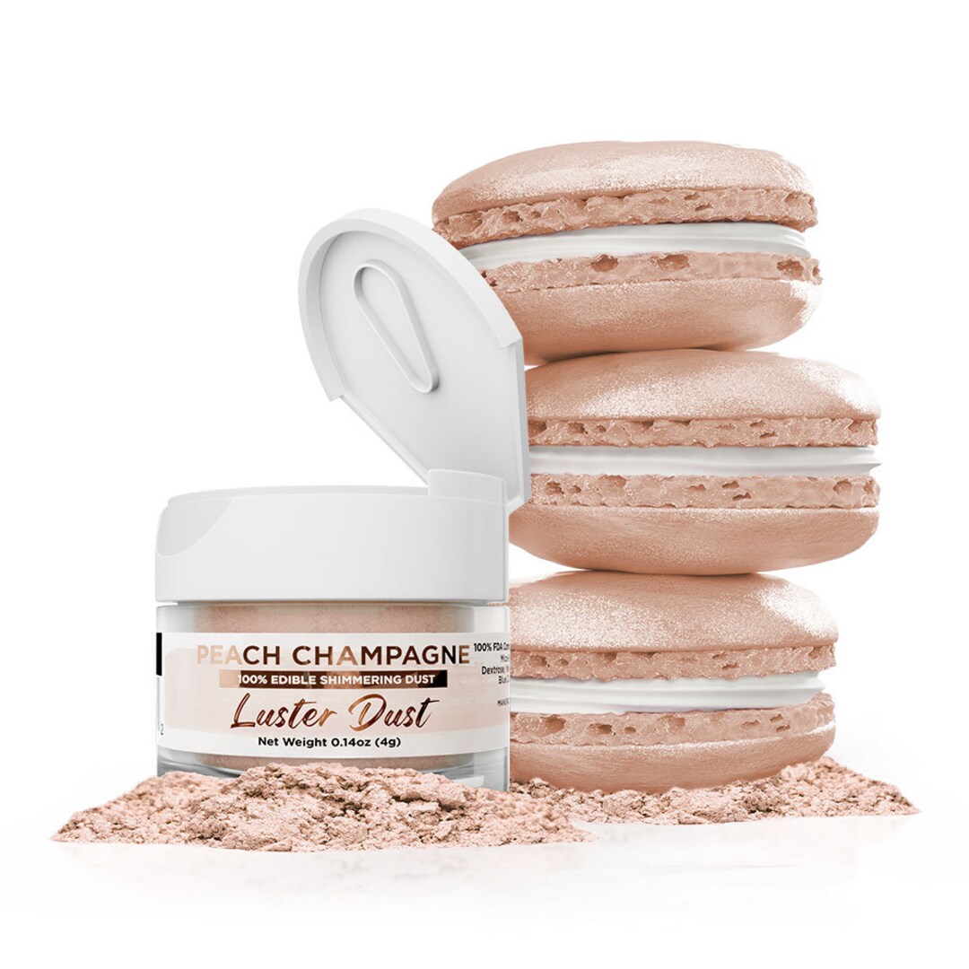 Peach Champagne Luster Dust and Paint Jars (4g & 25g Sizes) Edible ...