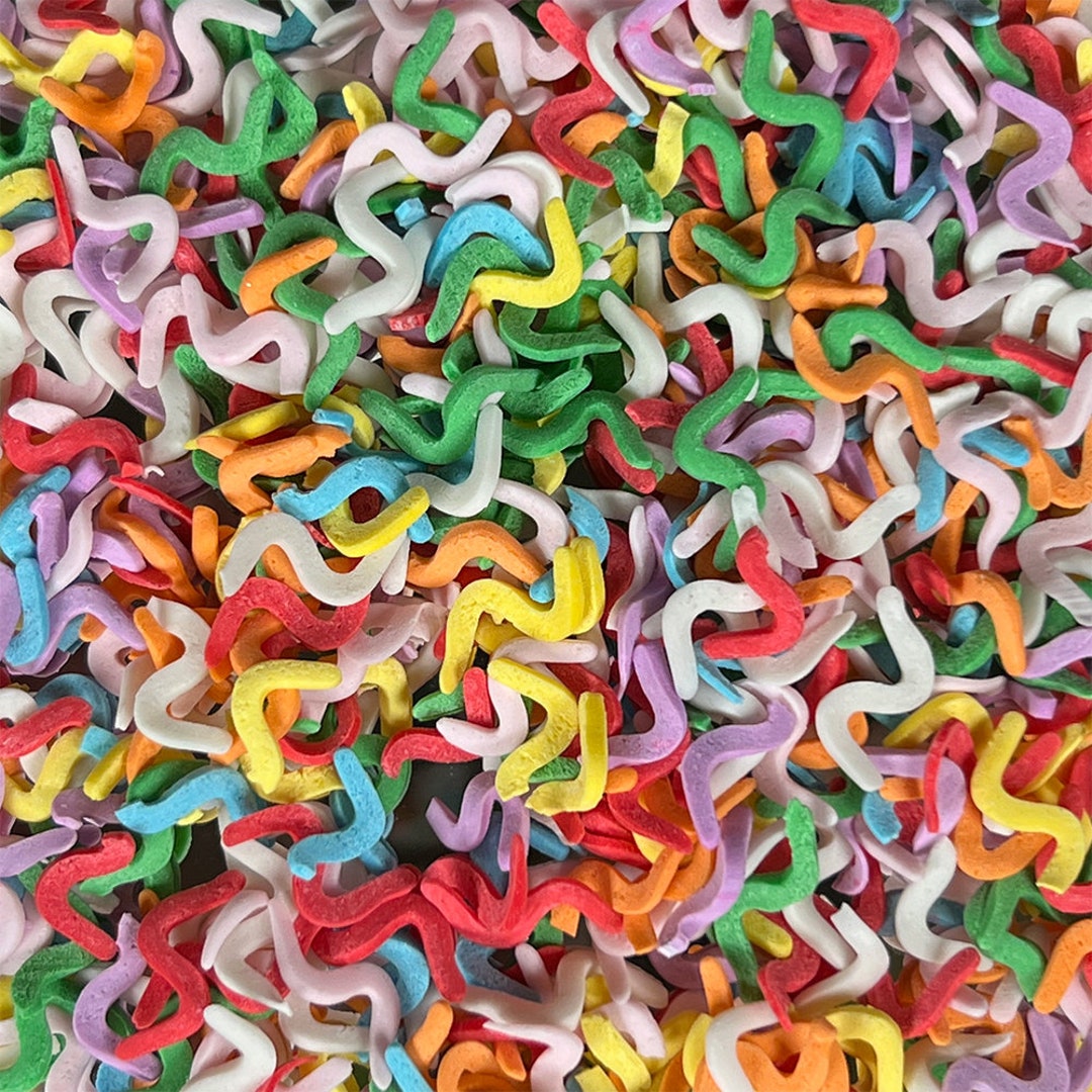 Rainbow Squiggly Confetti Sprinkles (1/2 Cup and 1lb Sizes) Sprinkles ...