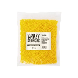 Yellow Edible 4mm Beads Sprinkles (1/2 Cup and 1lb Sizes) Candy Decor ...