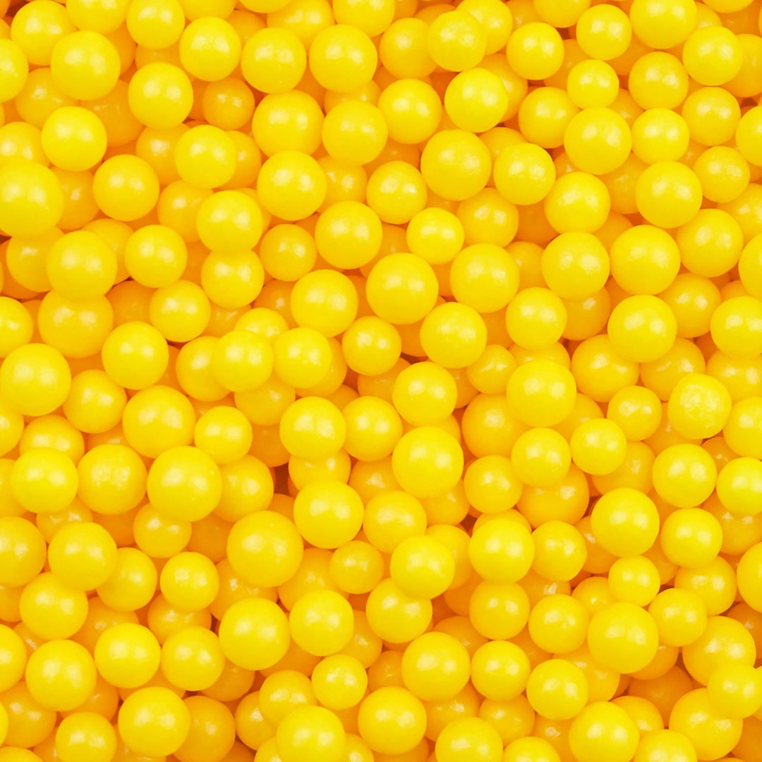 Yellow Edible 4mm Beads Sprinkles (1/2 Cup and 1lb Sizes) Candy Decor ...