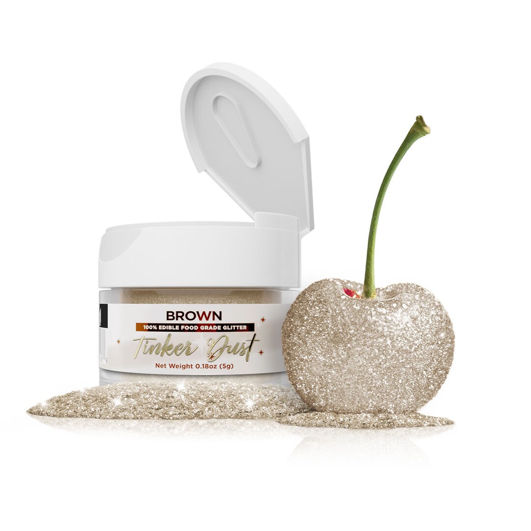 Brown Tinker Dust Jars (5g & 25g Sizes) Edible Glitter for Cake ...