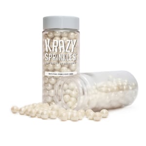 White Pearl Edible 8mm Beads Sprinkles (1/2 Cup and 1lb Sizes) Candy ...