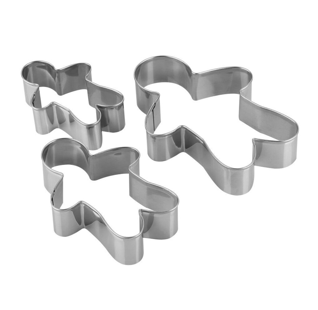 Gingerbread Man Stainless Steel Cookie Cutters (3 Pieces) for Fondant ...