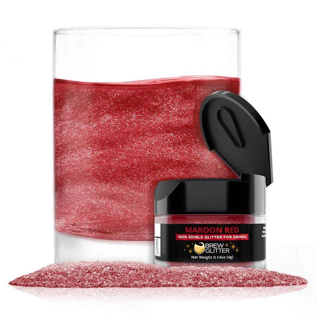 Maroon Red Brew Glitter Jars (4g and 25g Sizes) Edible Drink Glitter ...
