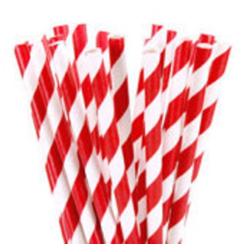 Christmas Red & White Candy Cane Print Party Straws - Etsy