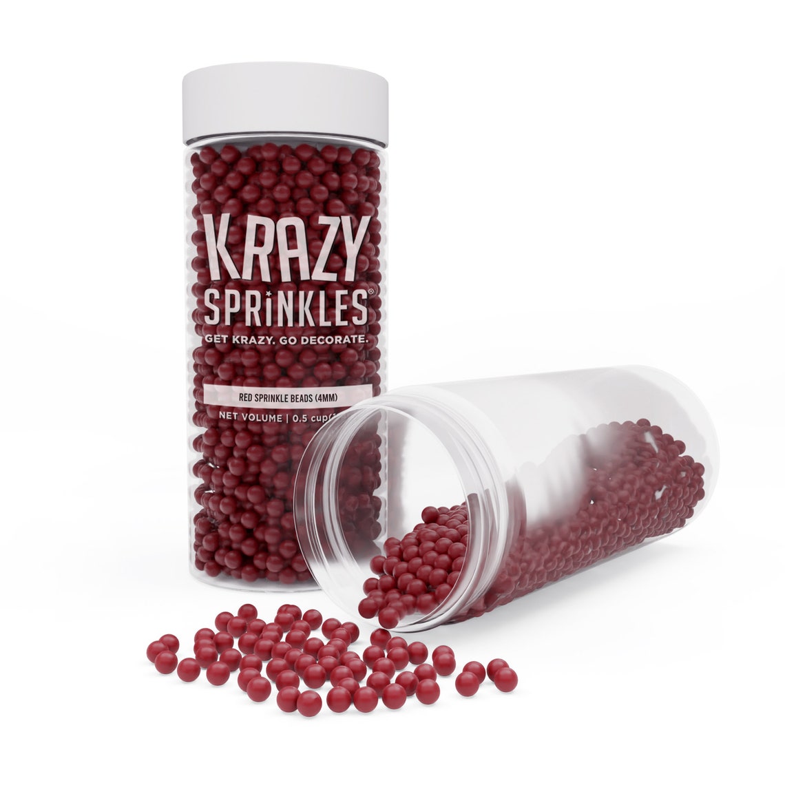 Red Edible 4mm Beads Sprinkles (1/2 Cup and 1lb Sizes) Candy Decor for ...