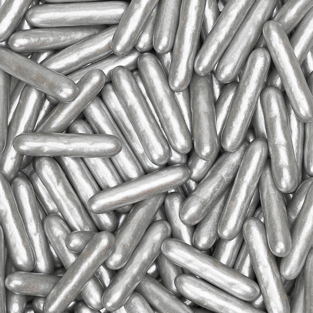 Metallic Silver Rods (1/2 Cup and 1lb Sizes) Sprinkles for Cake ...