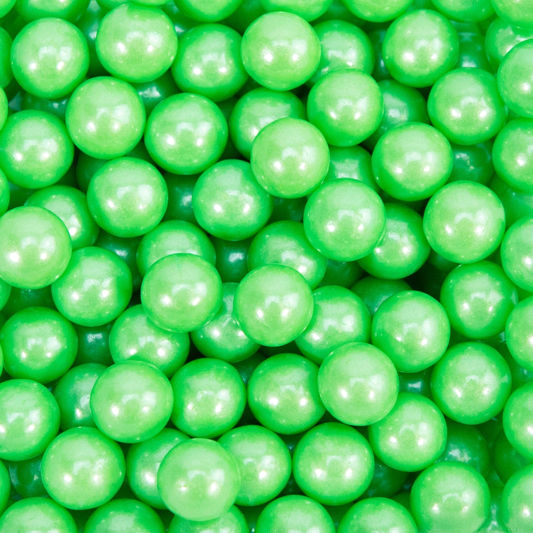 Lime Green Pearl Edible 8mm Beads Sprinkles - (1/2 Cup and 1lb Bulk ...