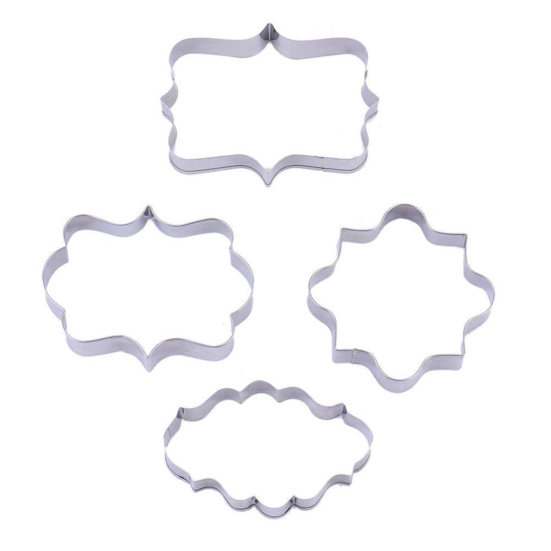 Frame Patterns Stainless Steel Cookie Cutters (4 Pieces) for Fondant ...