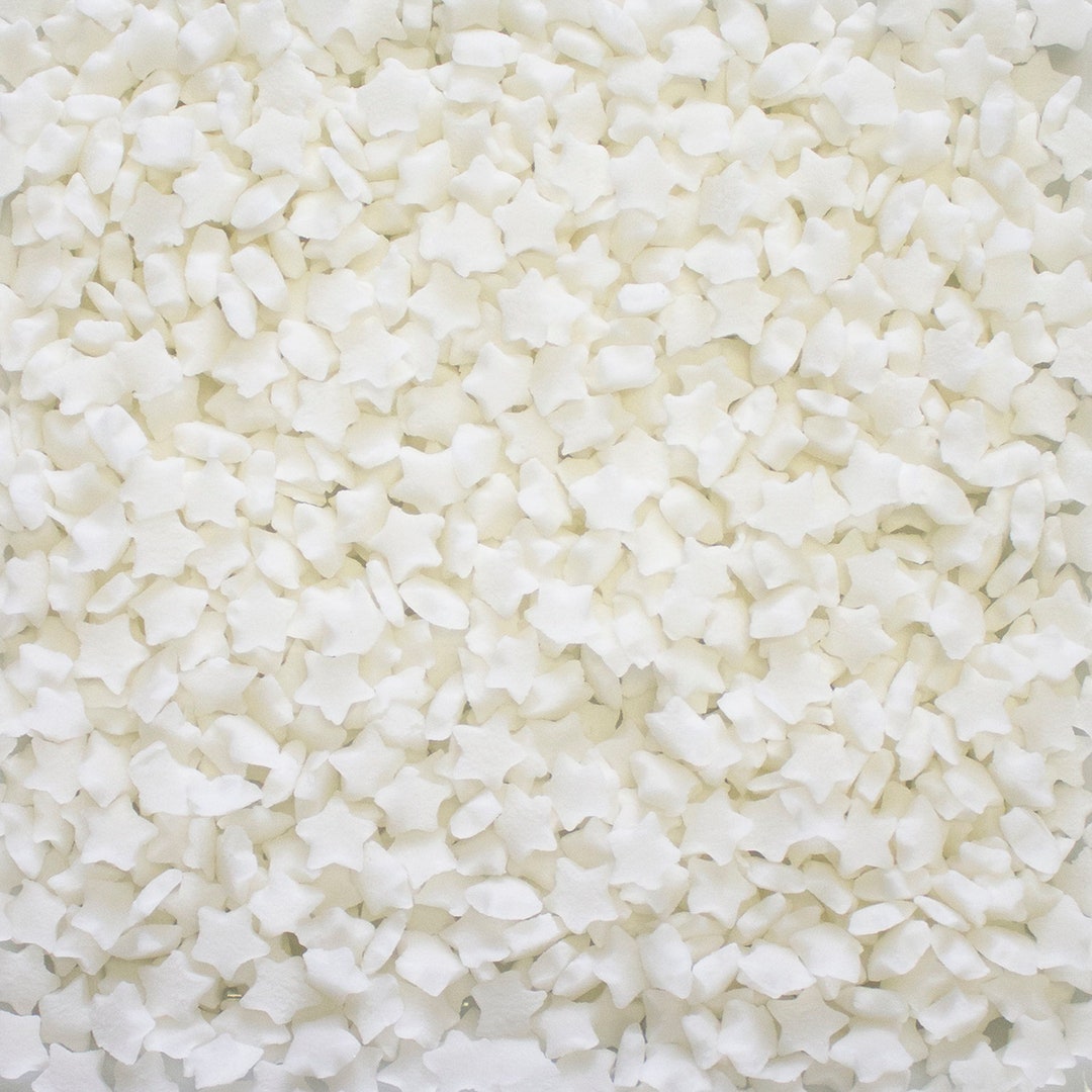 White Star Shaped Sprinkles (1/2 Cup and 1lb Sizes) Candy Decor for ...