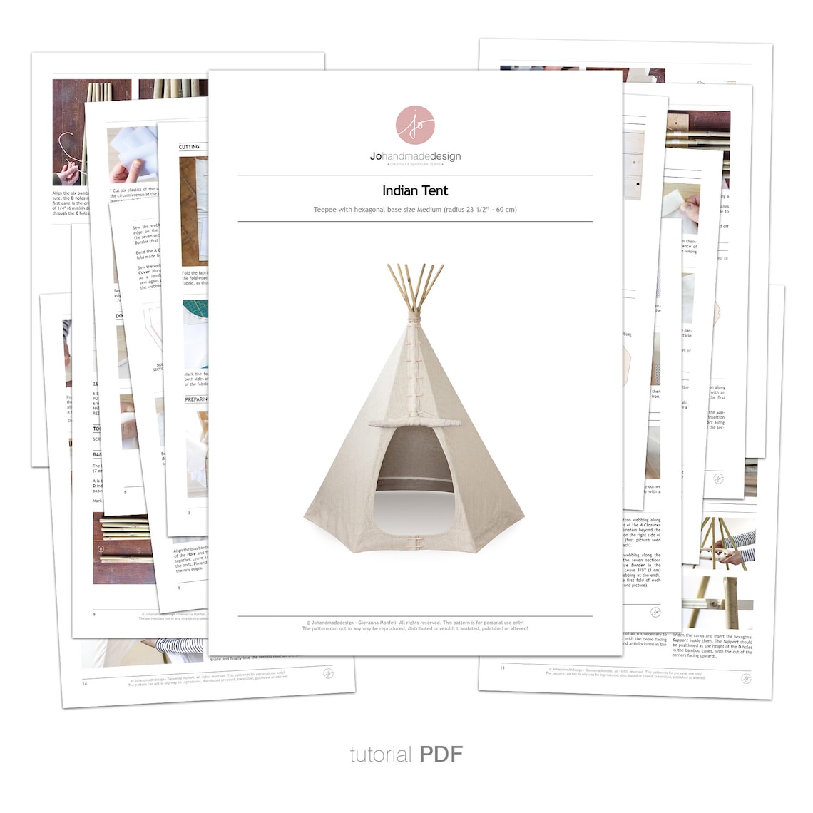 Teepee Digital Pattern MEDIUM Size Indian Play Tent PDF - Etsy