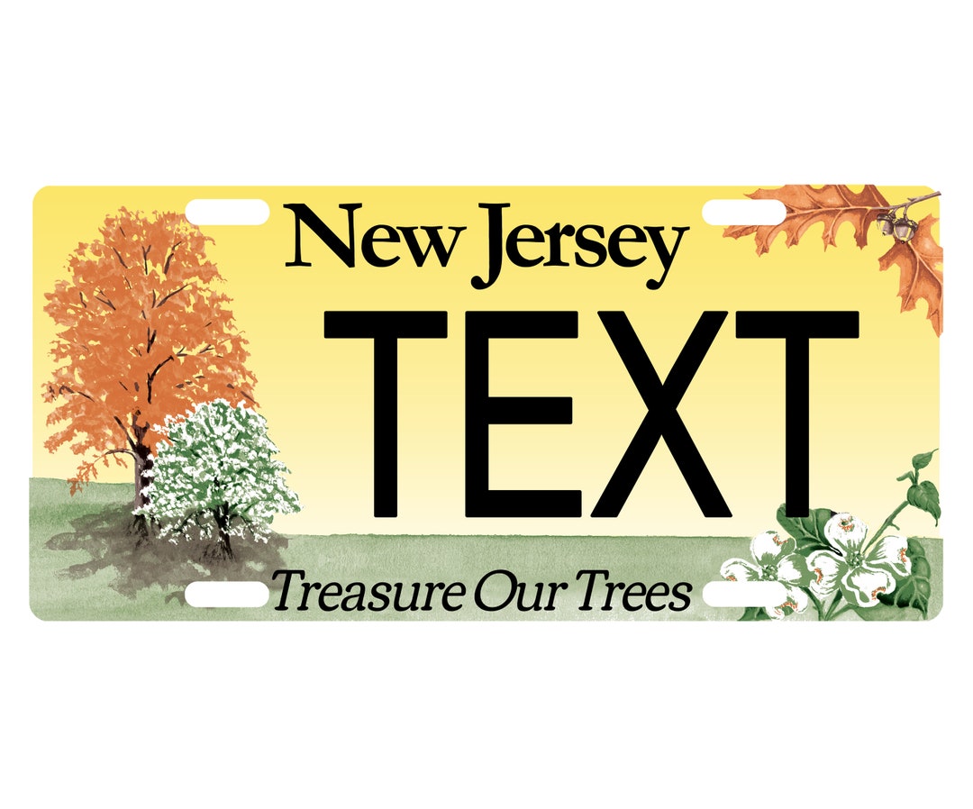 Personalized State License Plate - New Jersey Treasure Our Trees ...