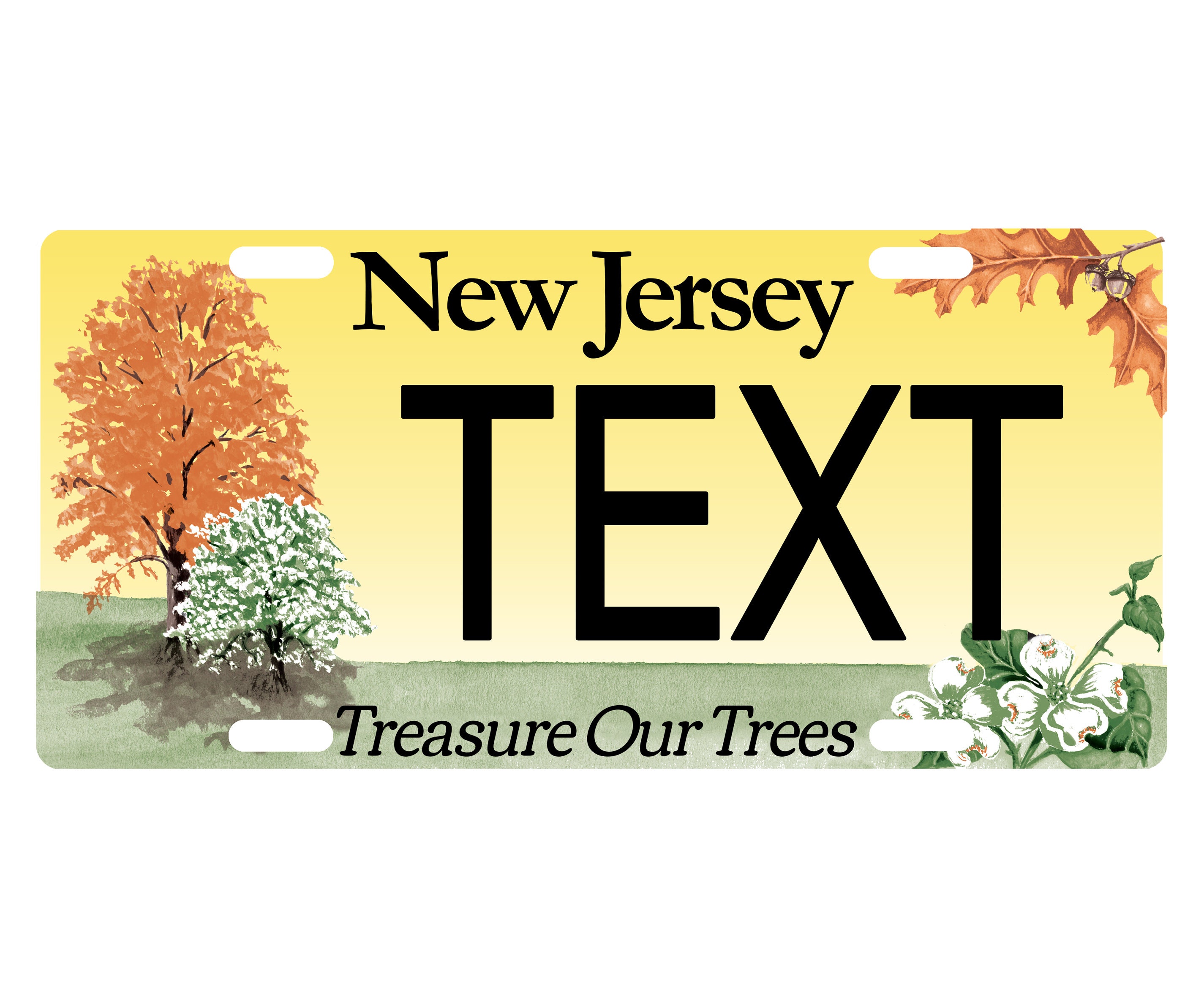 Personalized State License Plate New Jersey Treasure Our Trees Novelty ...