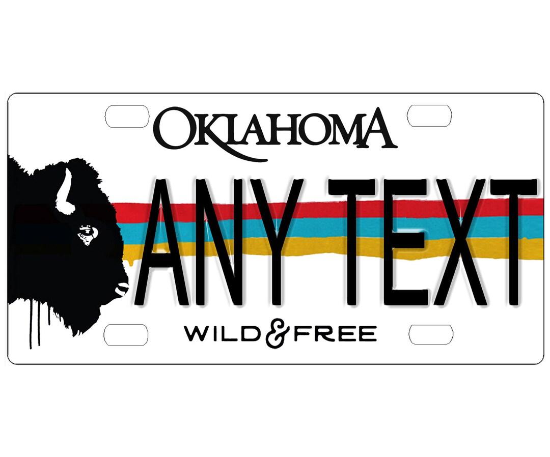 Personalized State License Plate - Oklahoma Wild & Free Novelty Plate ...