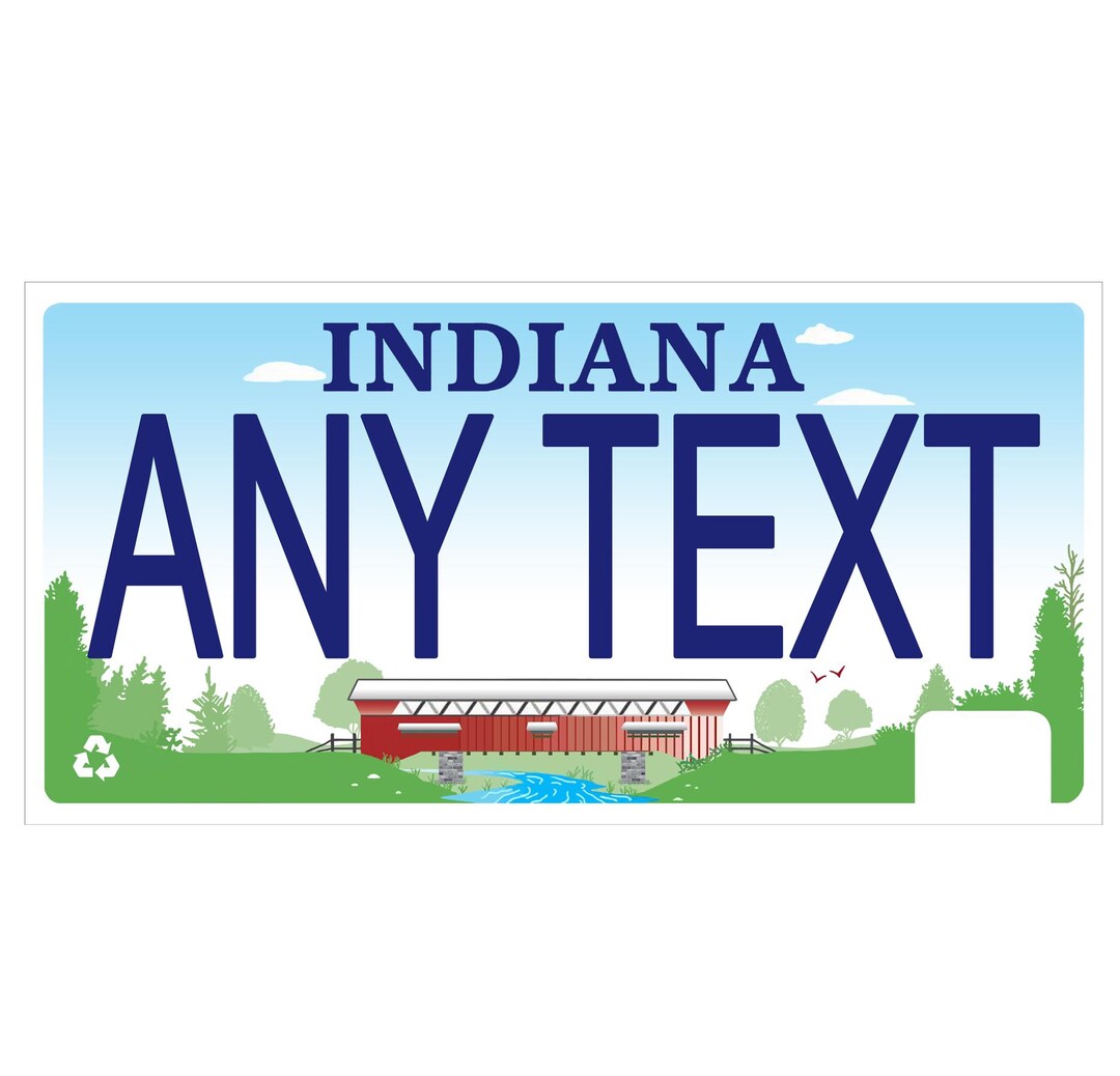 Custom, Full Color Sticker/decal License Plate - Indiana. Four Sizes ...