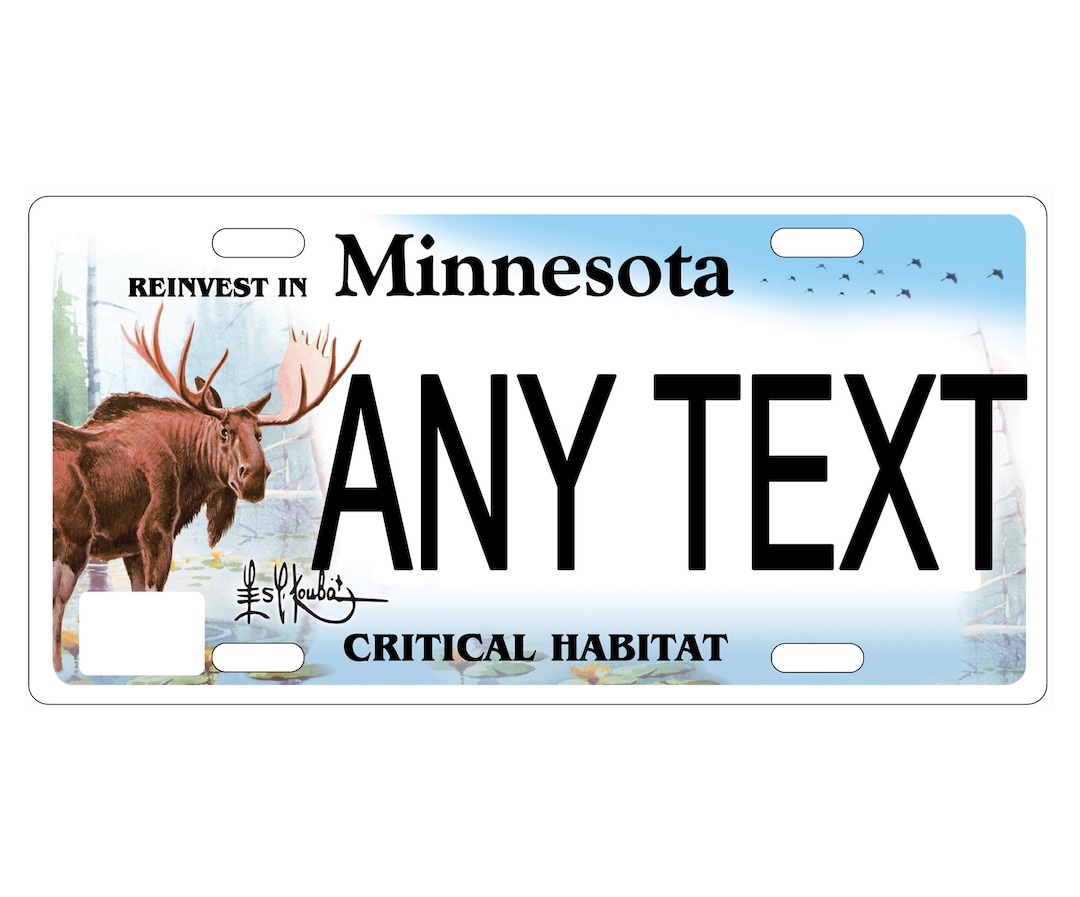 Personalized State License Plate - Minnesota Critical Habitat - Moose ...