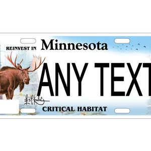 Personalized State License Plate - Minnesota Critical Habitat - Moose ...