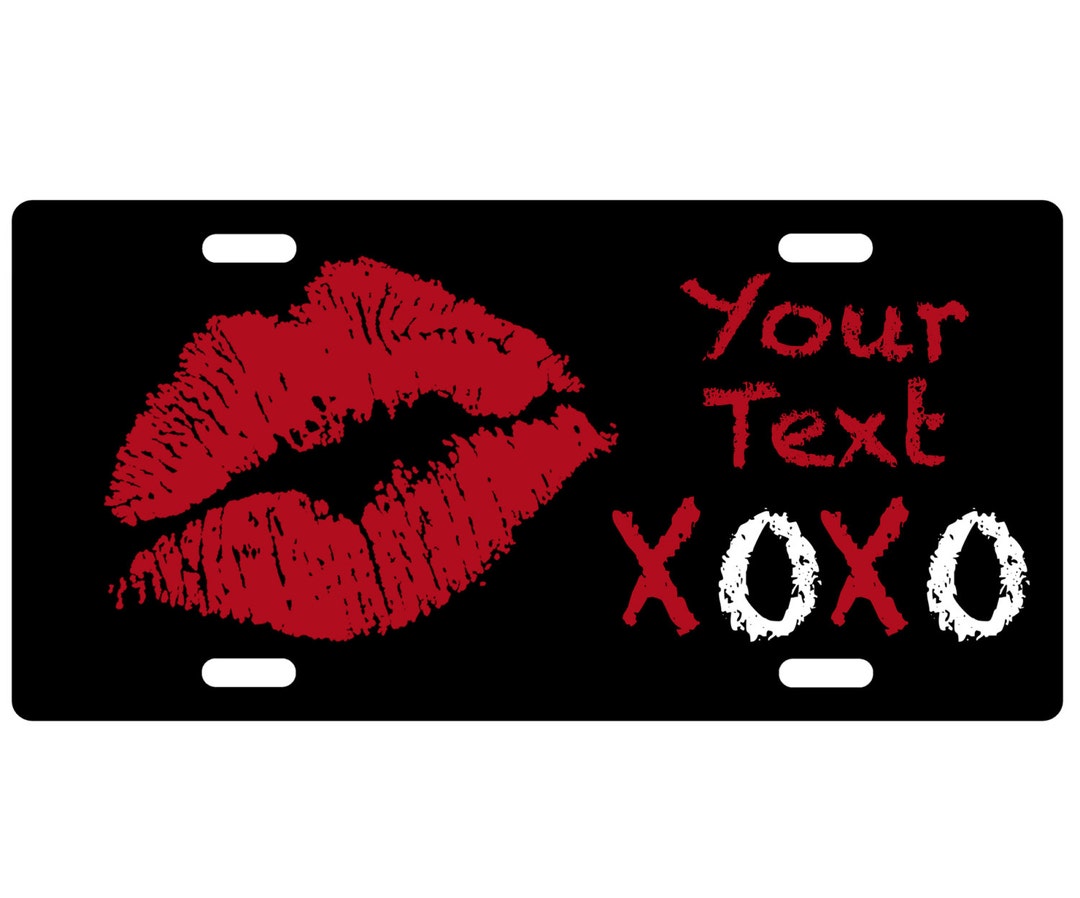 Personalized Standard Size License Plate - Lips - Add Your Text - Etsy