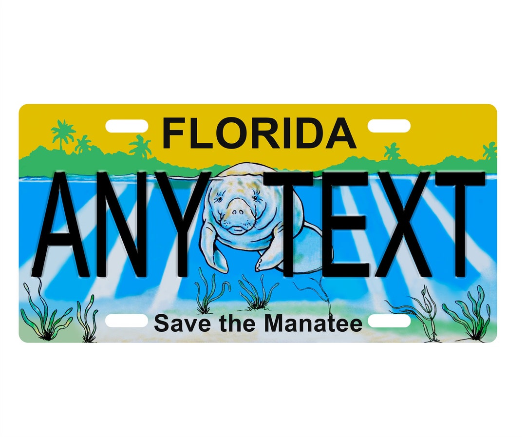 Personalized State License Plate - Florida Manatee Novelty Plate ...