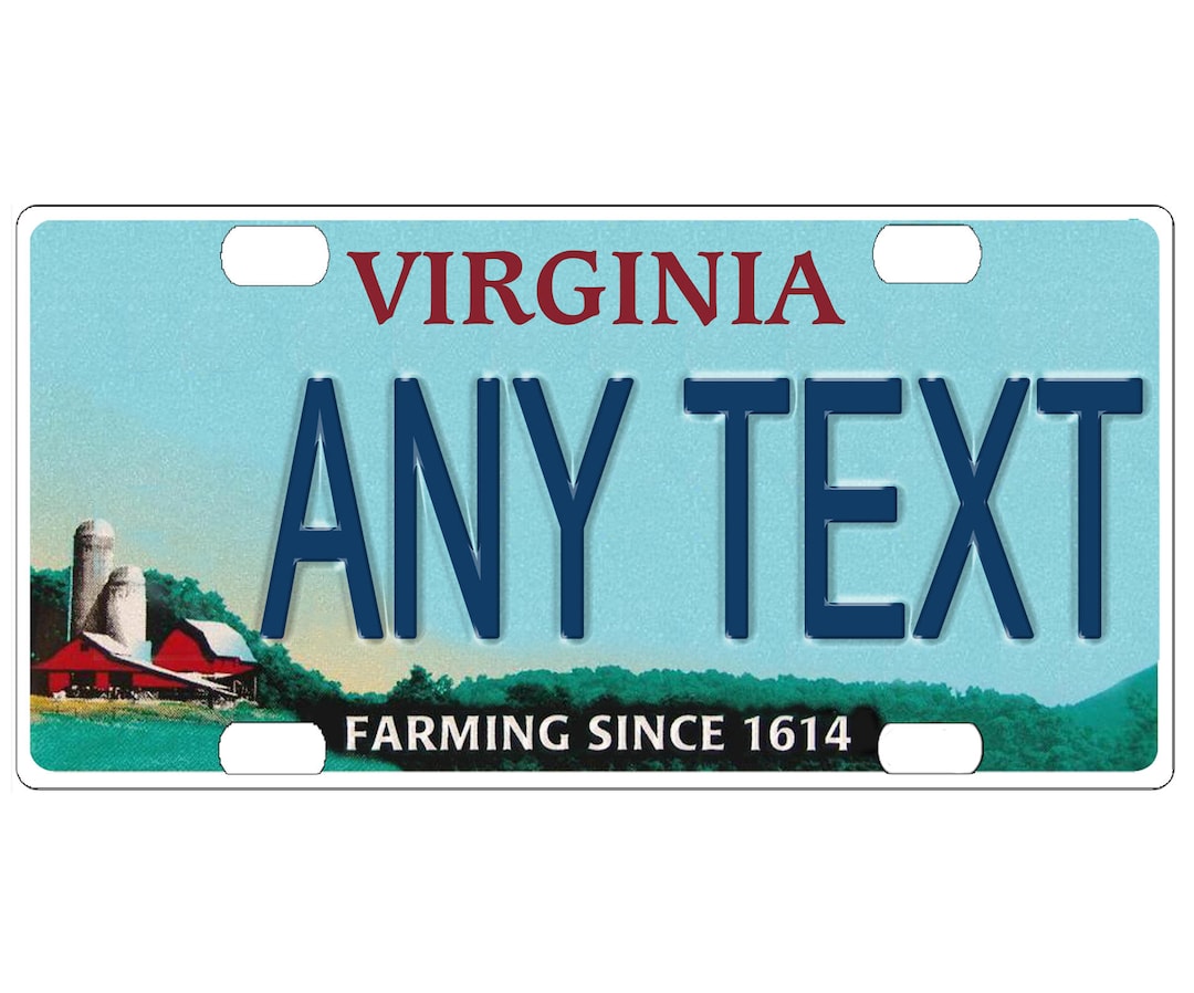 Personalized State License Plate - Virginia Agriculture Novelty Plate ...
