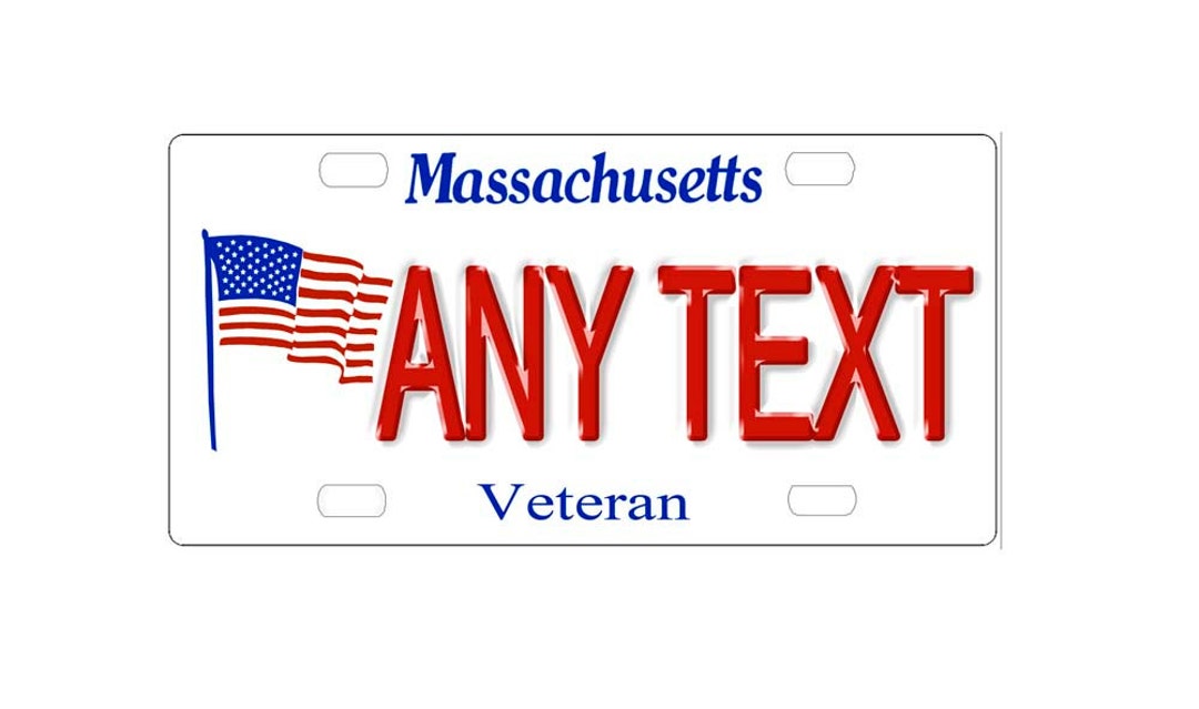 Personalized State License Plate - Massachusetts Veteran Novelty Plate ...