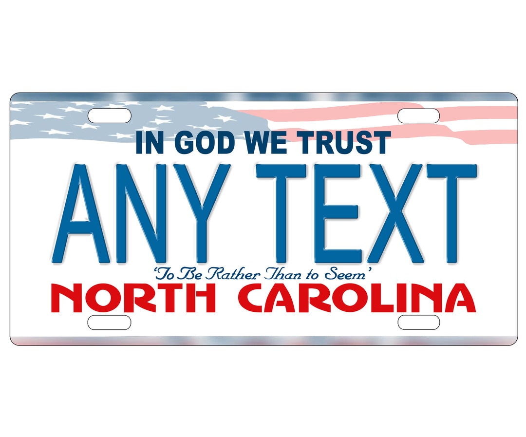 Personalized State License Plate - North Carolina - in God We Trust 1 ...