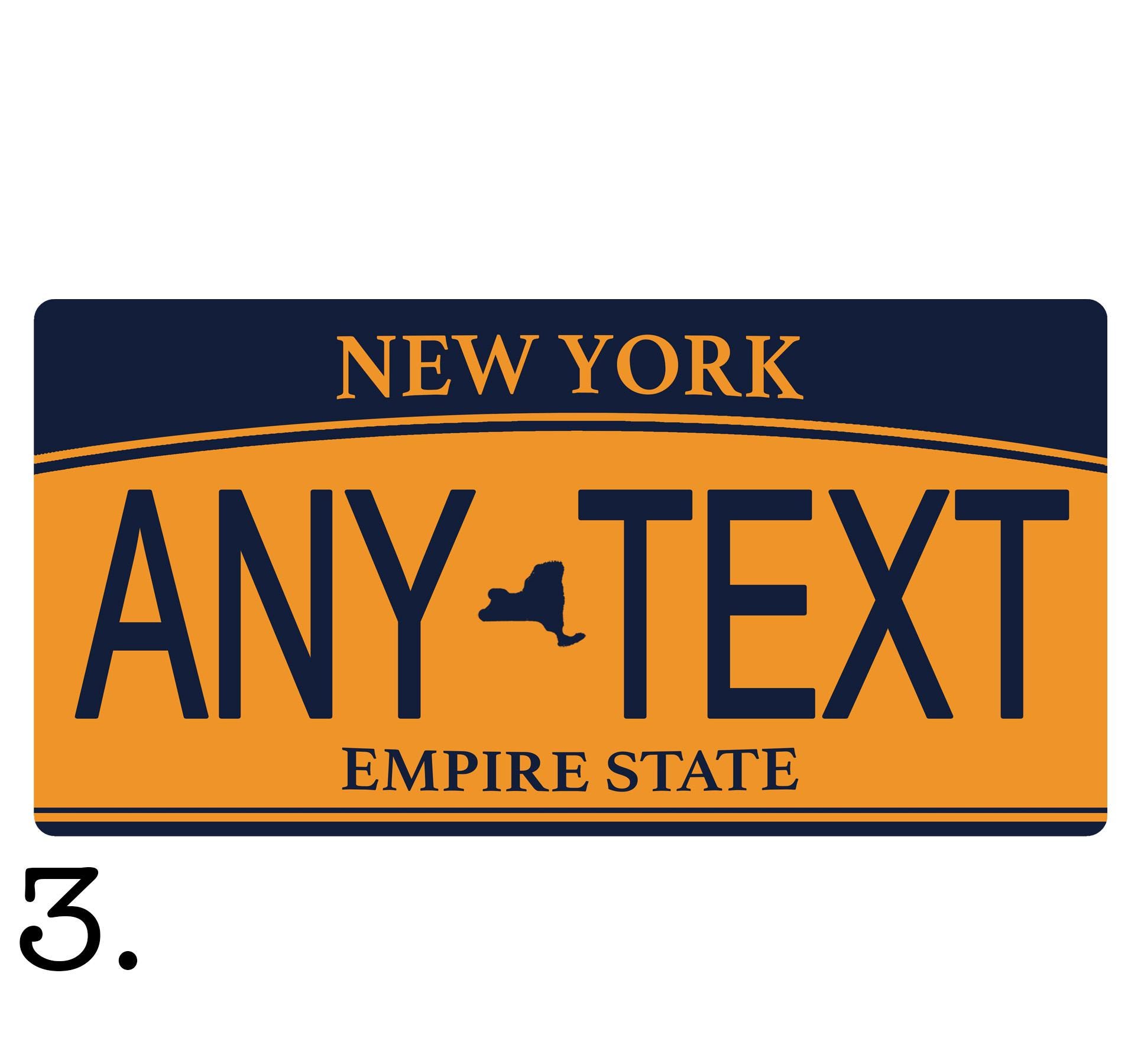 Custom, Full Color Sticker/decal License Plate - New York. Three ...