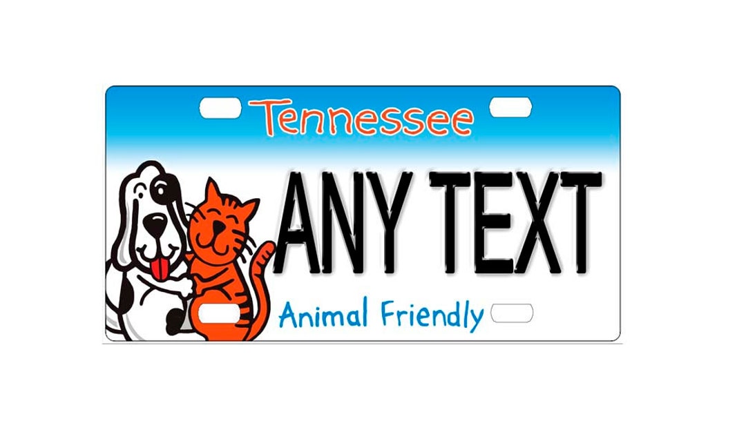 Personalized State License Plate - Tennessee Animal Friendly Novelty ...