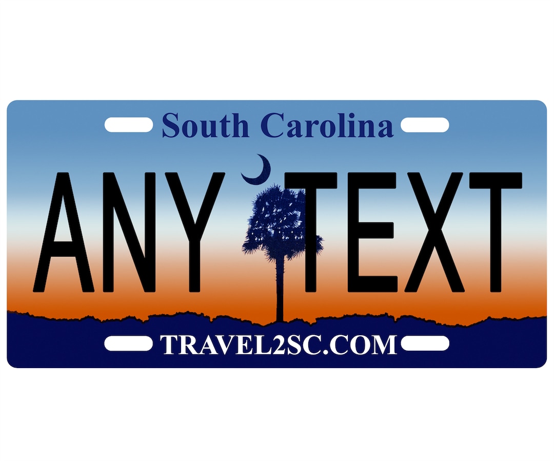Personalized State License Plate - South Carolina Novelty Plate-printed ...
