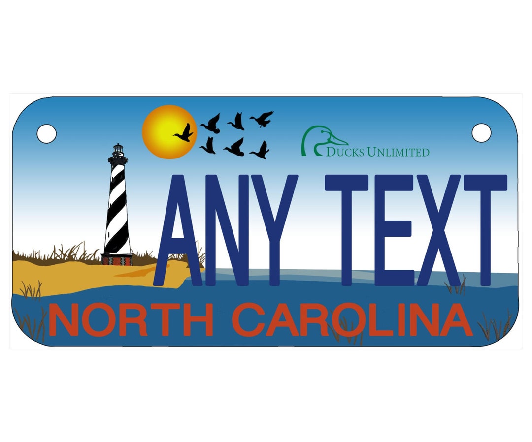 Personalized State License Plate - North Carolina Lighthouse Novelty Plate-printed Flat, 3 Sizes ...