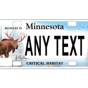 Personalized State License Plate - Minnesota Critical Habitat - Moose ...